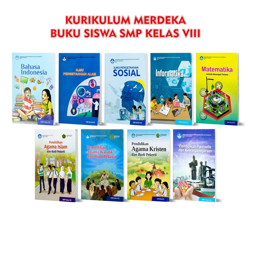 Jual Buku Pelajaran SMP Kelas VIII Kurikulum Merdeka – Bahasa Indonesia / IPA / IPS ...