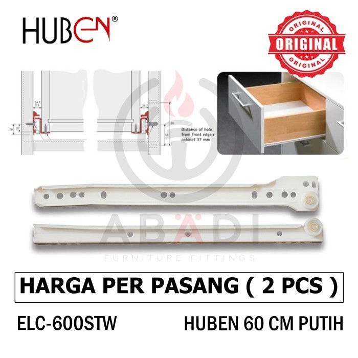 Jual Rel Laci Roda 60 CM Huben Elco Putih Cream RLH | Shopee Indonesia