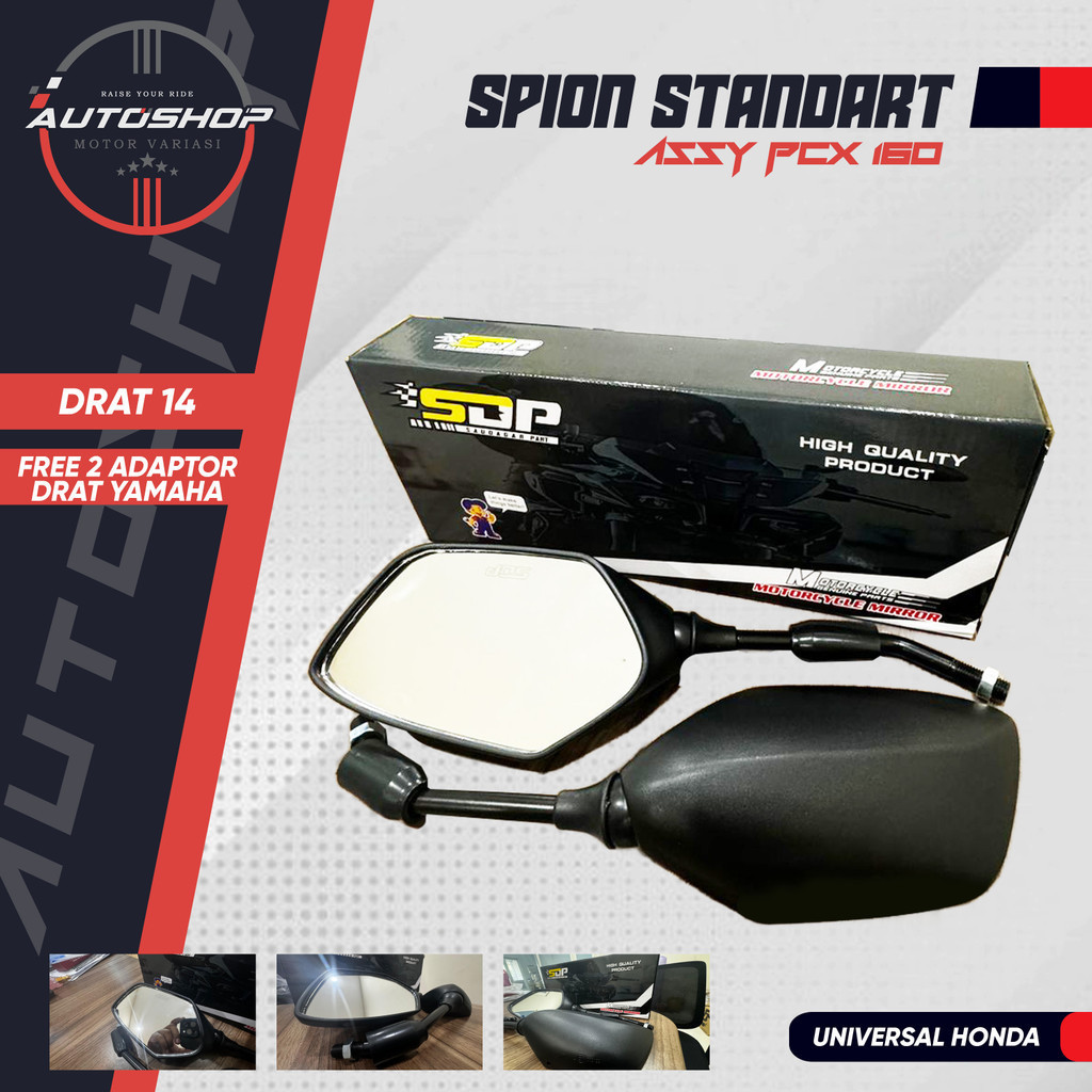 Jual Spion Motor PCX 150 Standar Drat 14 Honda Yamaha Kaca Cembung ...