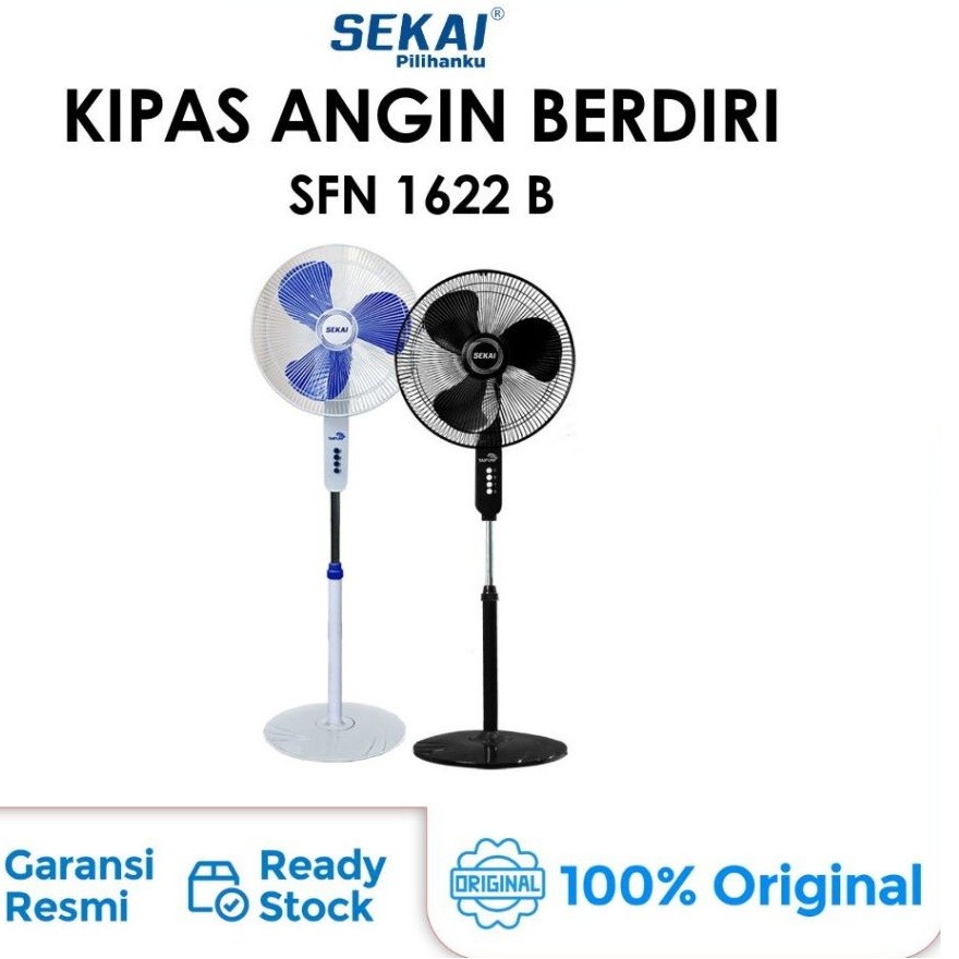 Jual SEKAI Kipas Angin Berdiri Stand Fan 16 Inch Taifun Series SFN1622B ...