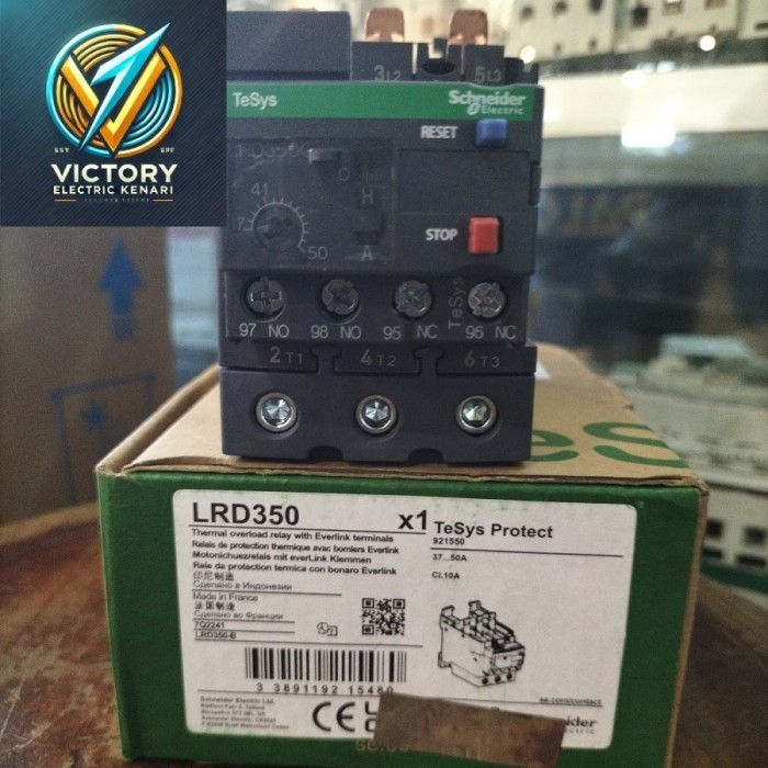 Jual SCHNEIDER LC1D THERMAL OVERLOAD RELAY LRD350 37-50 A LC1D40A ...