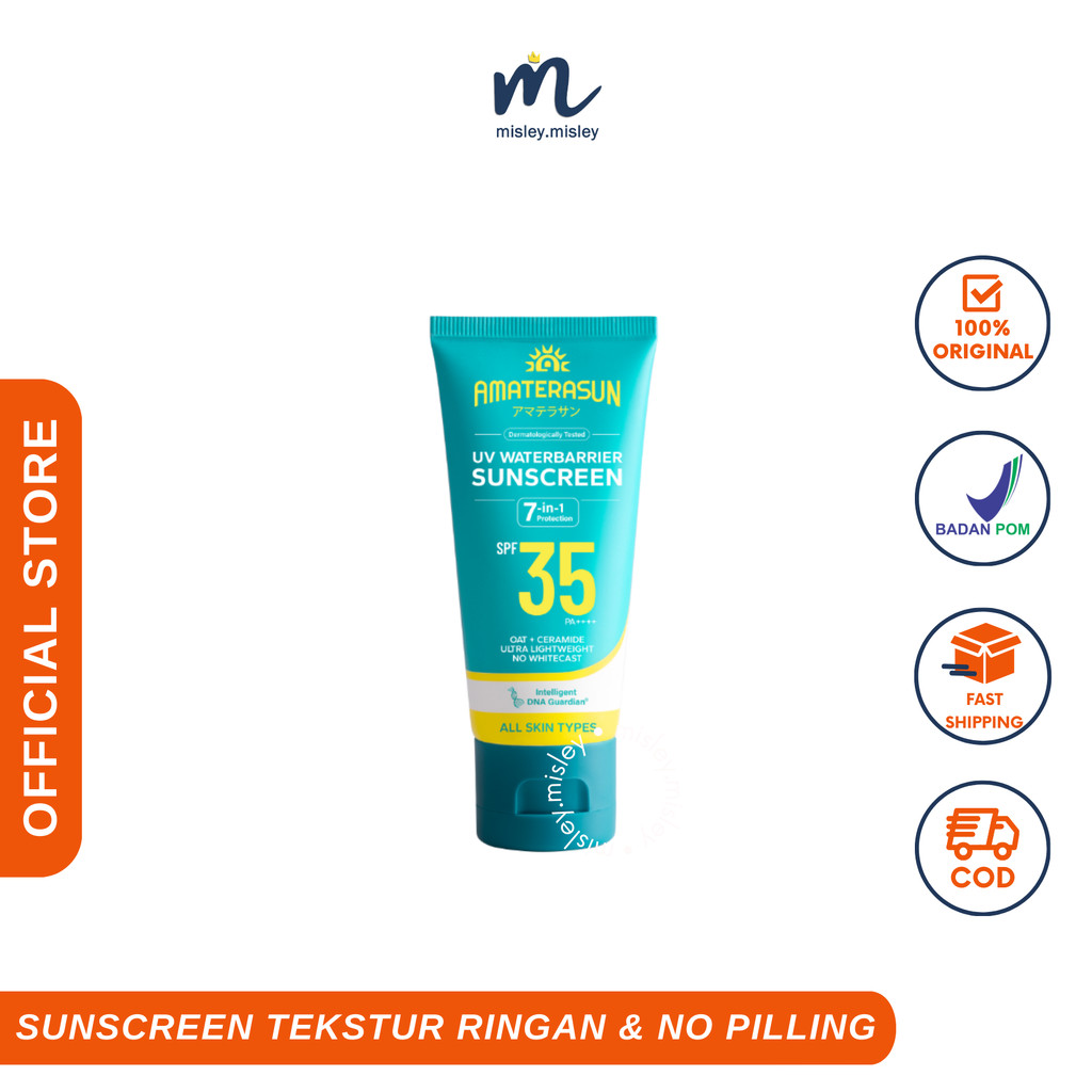 Jual MISLEY - AMATERASUN UV WaterBarrier Sunscreen SPF 35 PA++++ 40gr - HALAL CERTFIED & WUDHU ...