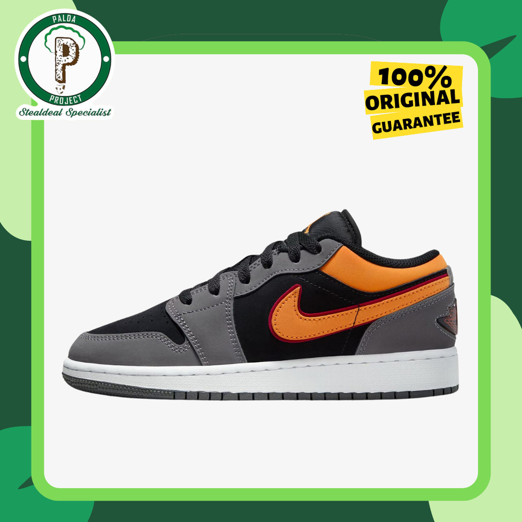 Jual Nike Air Jordan 1 Low SE Graphite Vivid Orange (GS) | Shopee Indonesia