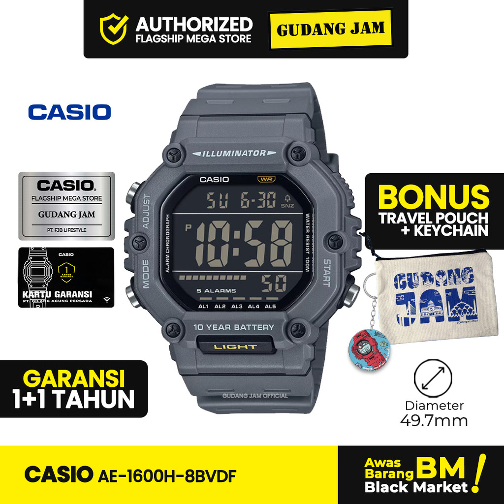 Jual Casio Pria AE-1600H-8BVDF AE-1600H-8B AE-1600H AE1600H AE 1600H | Shopee Indonesia