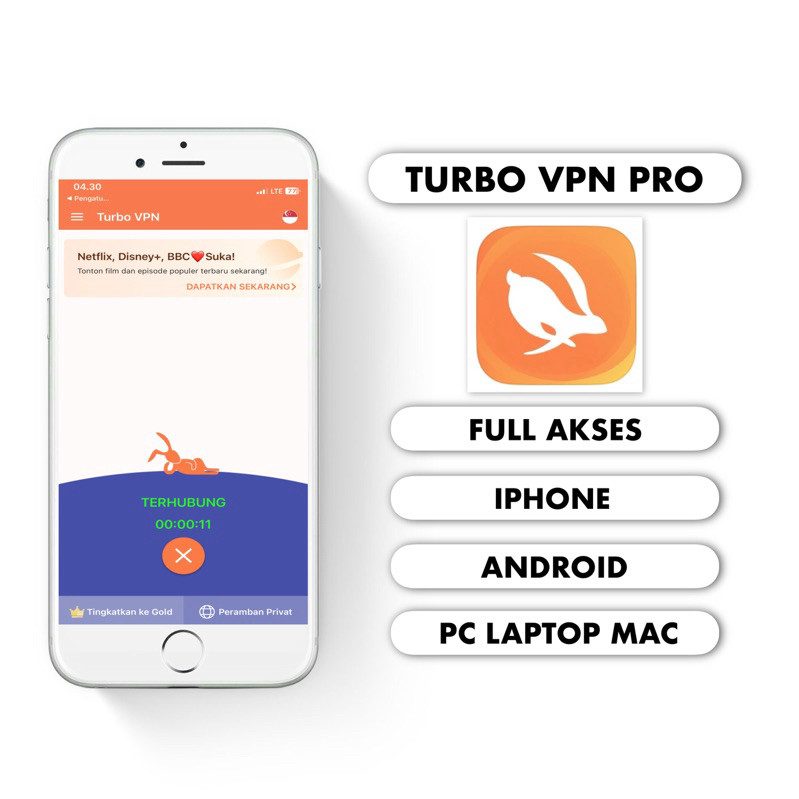 Jual ORIGINAL APLIKASI TURBO VPN ( BERUPA ACC LOGIN ) IOS ANDROID | Shopee Indonesia