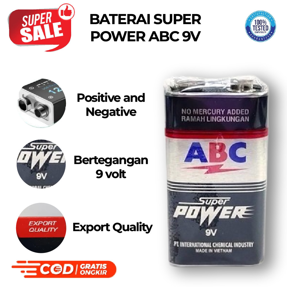 Jual Baterai/Battery/Batere ABC Super Power 9V Batre 9V ABC Super Power ...
