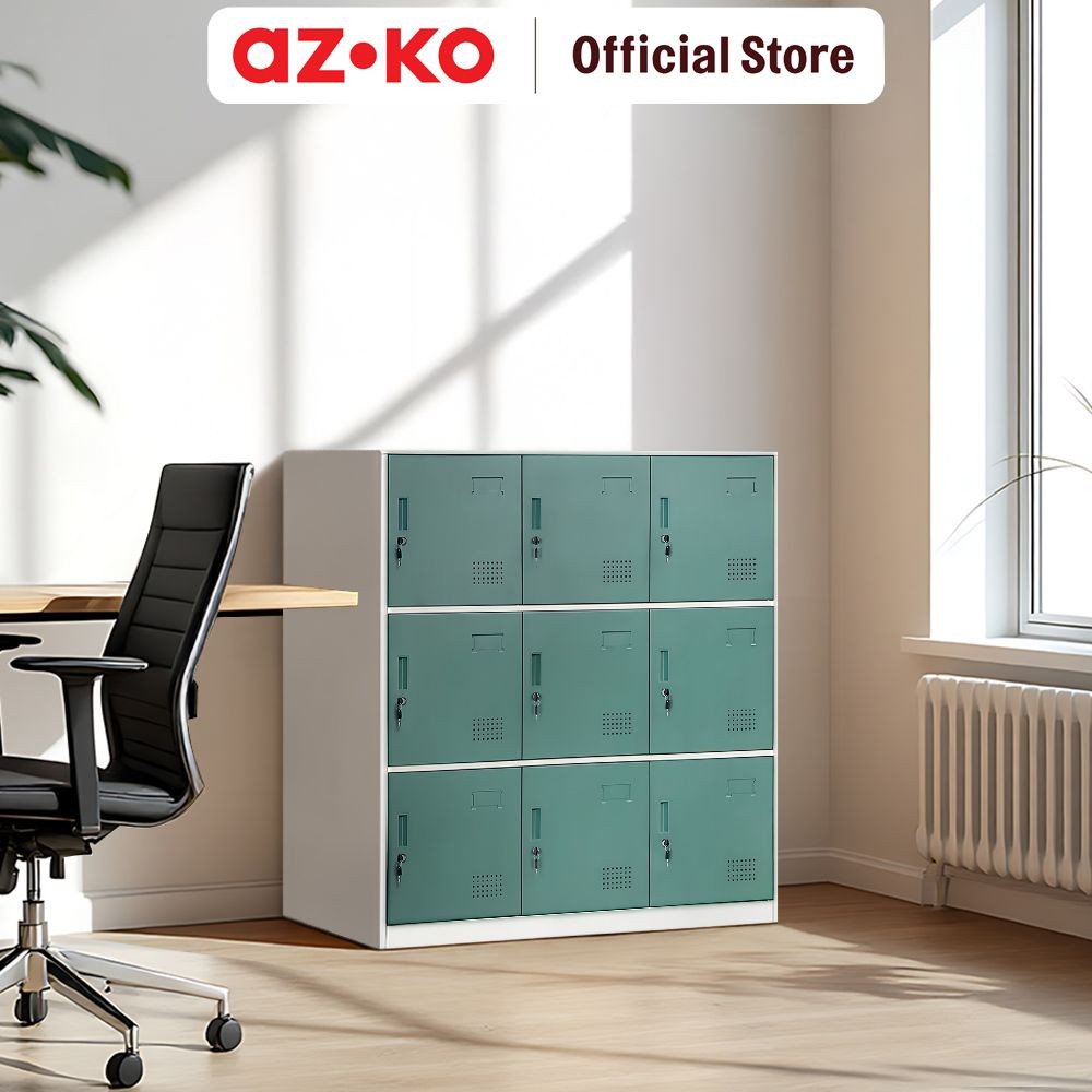 Jual AZKO Masterspace Loker 9 Pintu Sl-A9 - Hijau Tosca Locker Kabinet ...