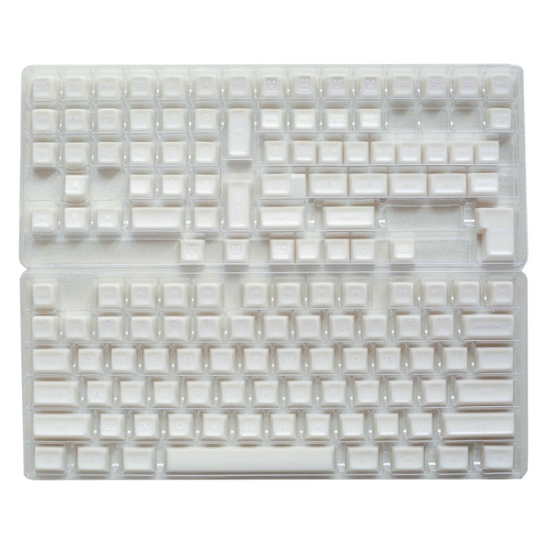 Jual Double Shot White JadeLike Keycap 142Keys Keycaps Two Color ...