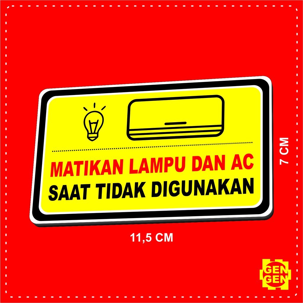 Jual MATIKAN LAMPU DAN AC SAAT TIDAK DIGUNAKAN - KARET 2MM | Shopee ...