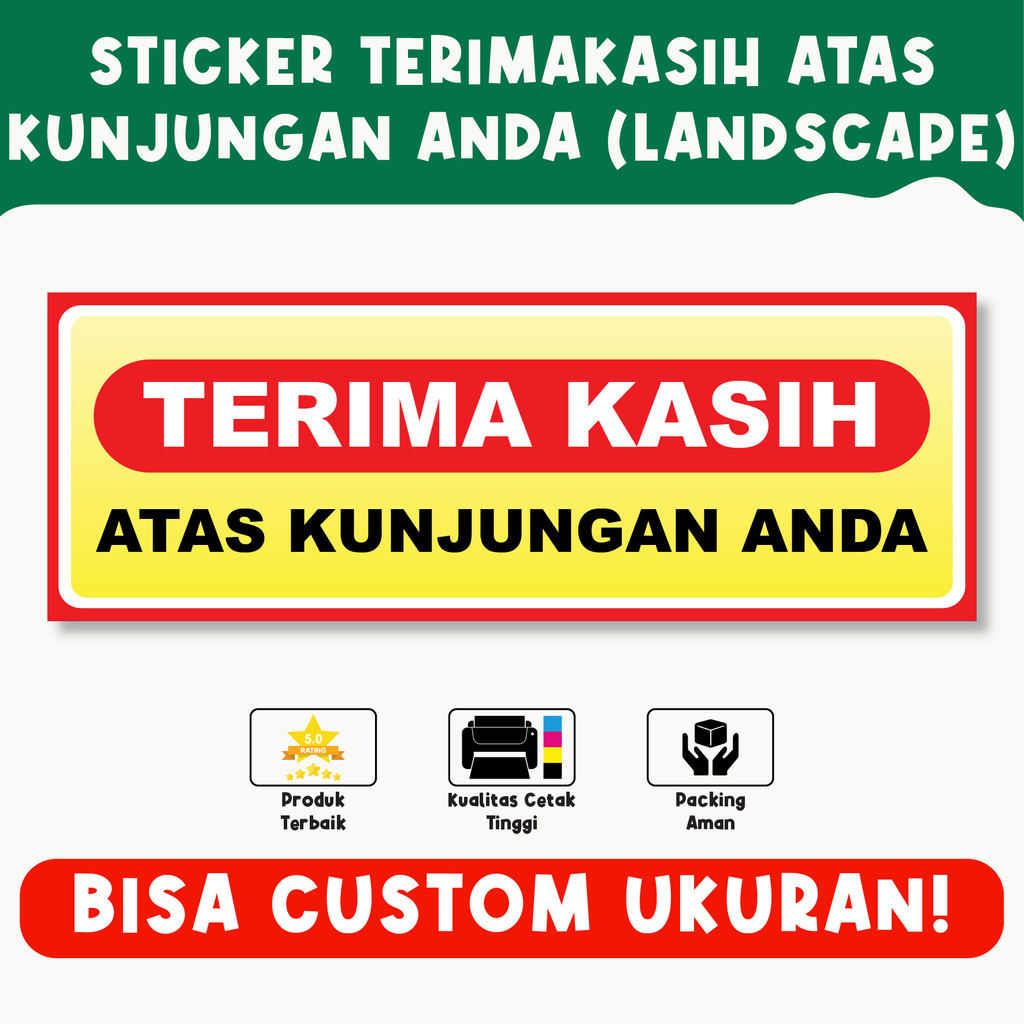 Jual Sticker Terima Kasih Atas Kunjungan Anda – Tanda Ucapan untuk ...