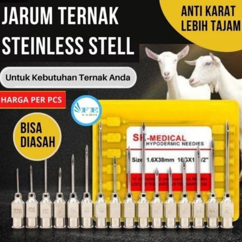 Jual Jarum Hewan 1 pcs/ Biji Ukuran Lengkap | Needle | Jarum Suntik ...