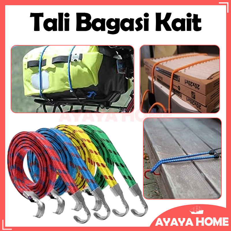 Jual Tali Barang Elastis Serbaguna/Tali Elastis Bagasi Kait Pipih/Tali ...