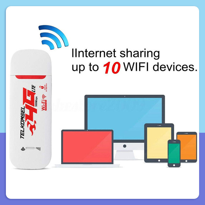 Jual Modem Wifi USB 4G LTE 500Mbps - All Operator Support 10 Devices ...