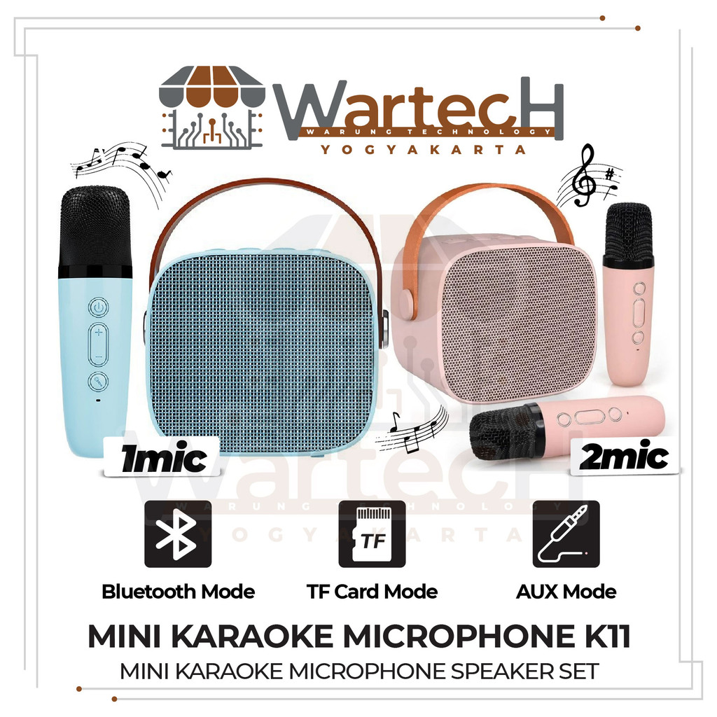 Jual KARAOKE MINI + MICROPHONE D20-K1 SPEAKER SET BLUETOOTH SUARA JERNIH FULLBASS - WARTECH ...