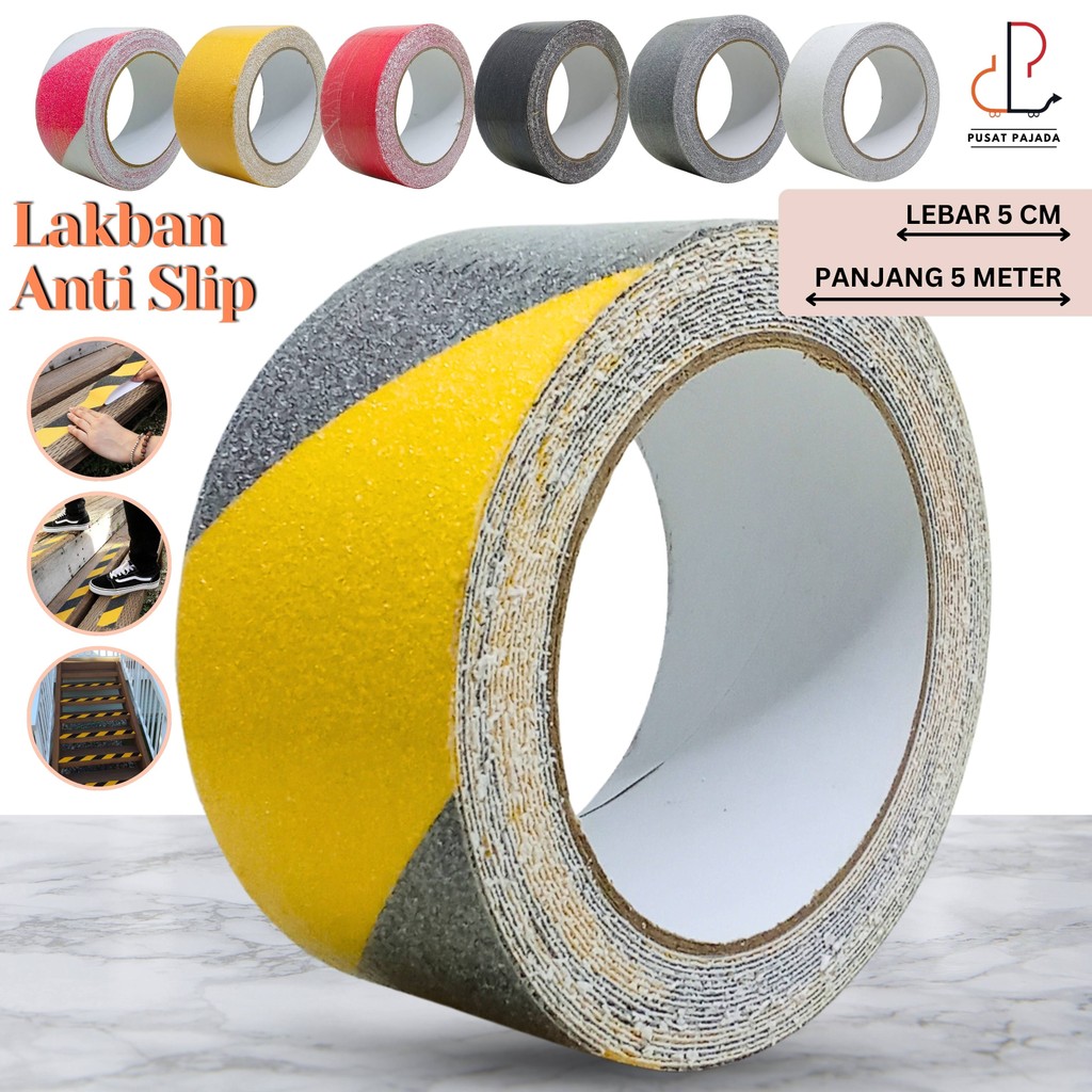 Jual Lakban Safety Grip Anti Slip 5CM 5M Tape Anti Licin 5CMx5Meter Stiker Lantai Tangga Strong ...