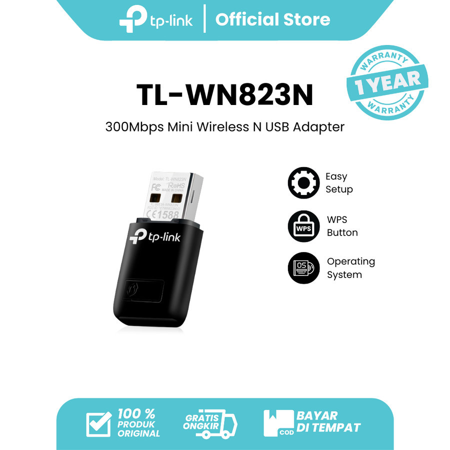 Jual TP-LINK TL-WN823N 300Mbps Mini Wireless N Usb Adapter | Shopee Indonesia