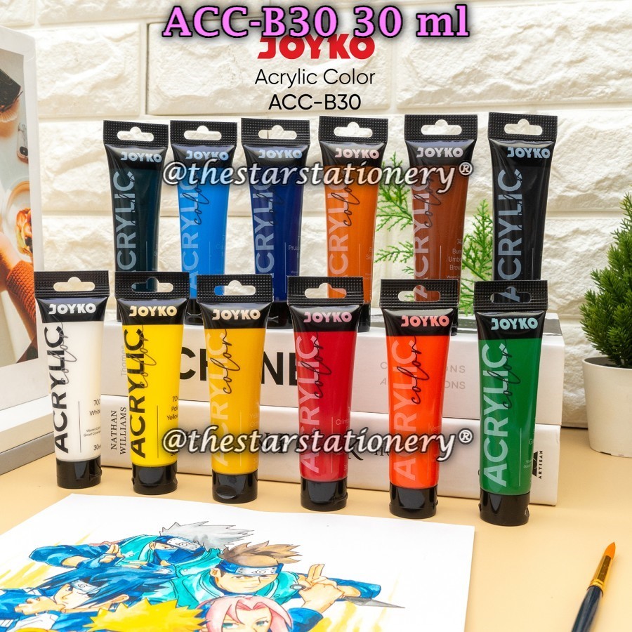 Jual (1 Biji) GABUNGAN Cat Akrilik JOYKO ACC-B30 30ML / Cat Akrilik Acrylic Color Joyko ACC-B30 ...