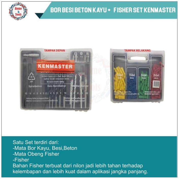 Jual Set Bor Kenmaster Multi Fungsi / Bor Besi Beton Kayu + Fisher Set ...