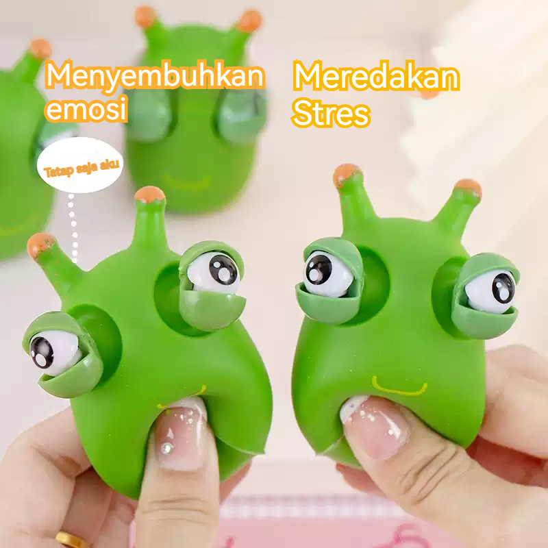 Jual Mainan Ulat Mata Melotot Lucu/Anti Stres untuk Pelajar & Anak/Bisa ...