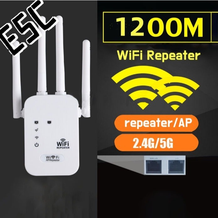 Jual ESC WiFi Repeater Penguat Sinyal 1200Mbps/Wireless Sinyal WiFi ...