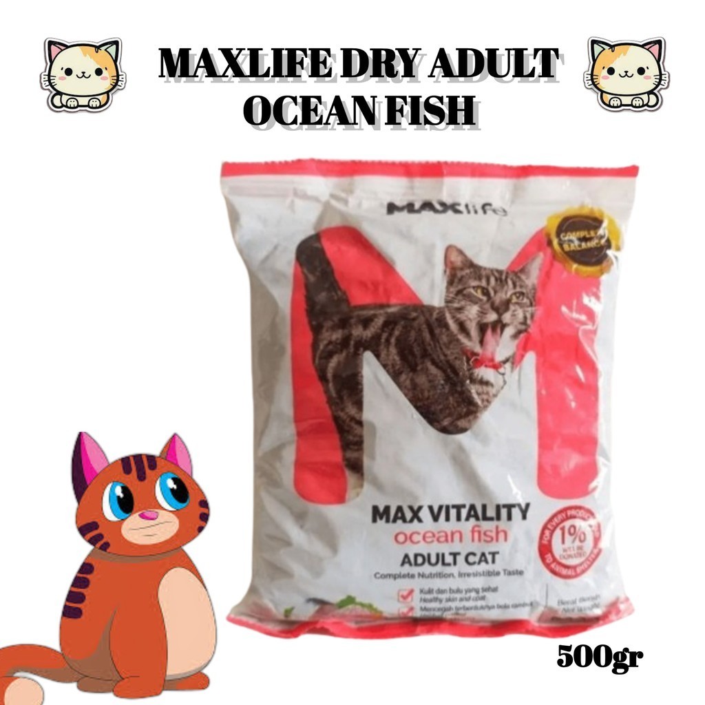 Jual Makanan Kucing Kering MaxLife Max Life Cat Food Adult Ocean Fish ...