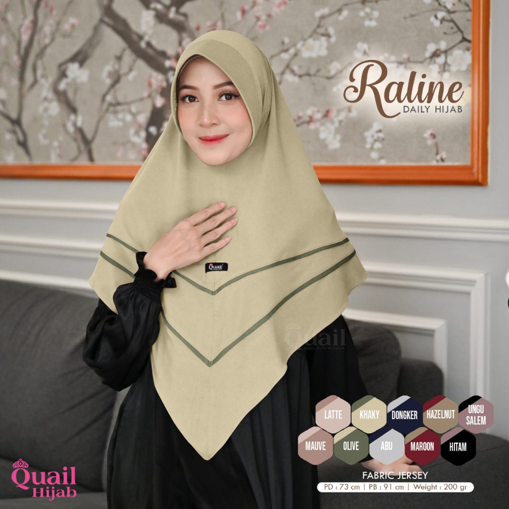 Jual Raline Daily Jilbab Original Quail Hijab Wanita Fabric Jersey ...