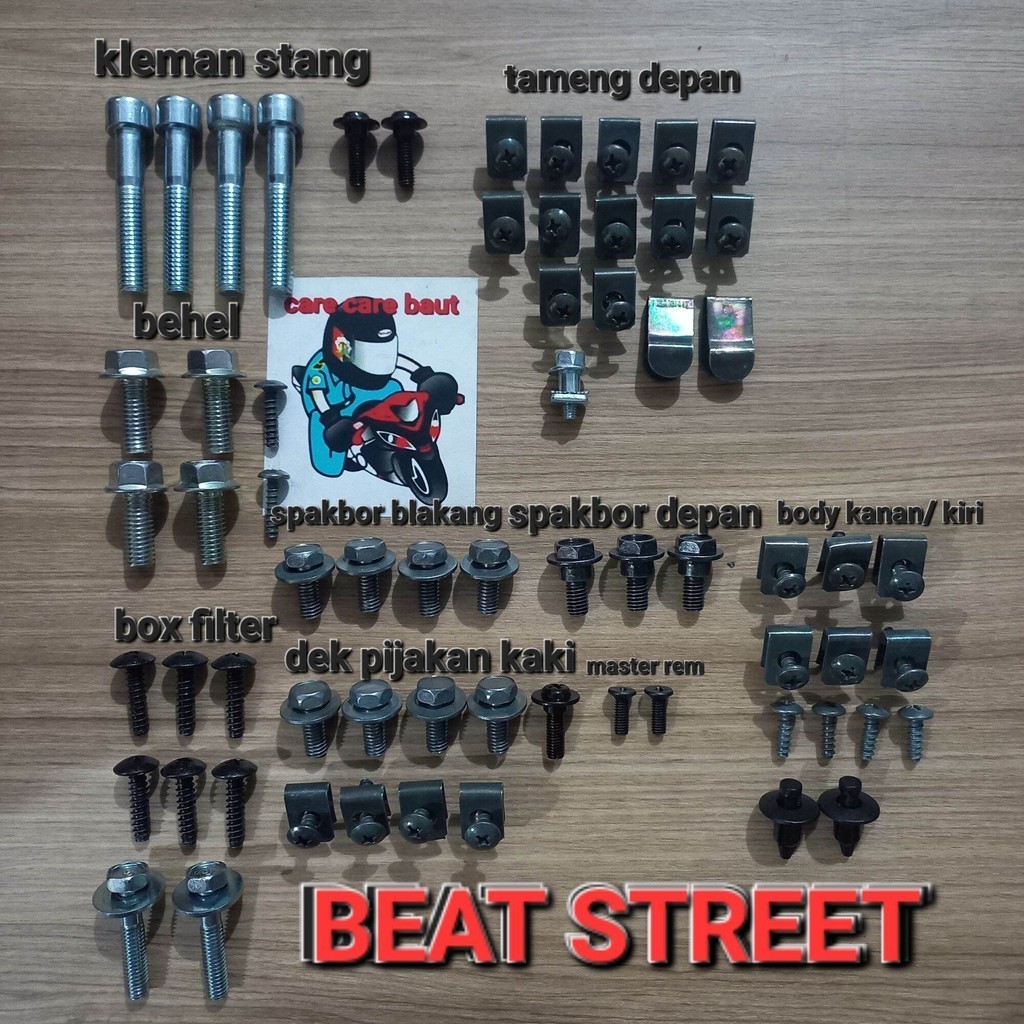 Jual TERBARU !! baut full set body honda beat street/baut lengkap body ...