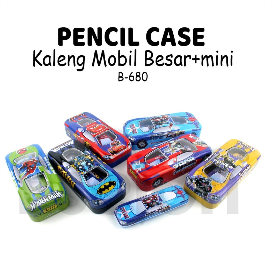 Jual Kotak Pensil Kaleng Mobil 2in1 Besar / Kotak Pensil Mobil + Anak ...