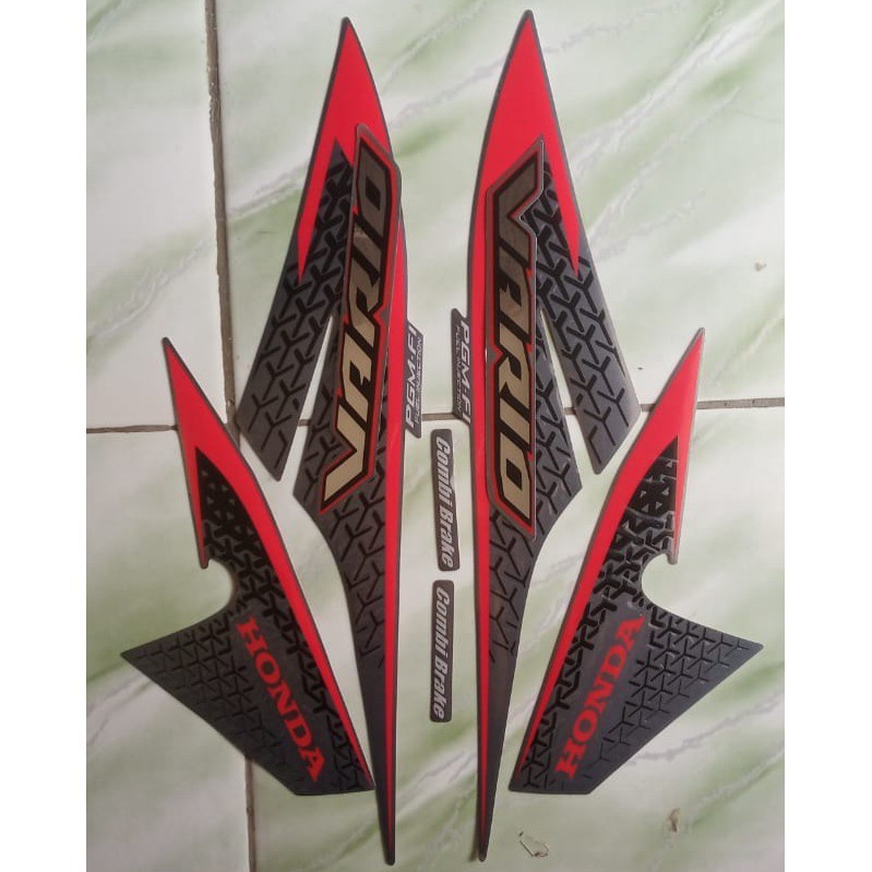 Jual stiker striping motor honda vario 110 2017 drak grey | Shopee ...