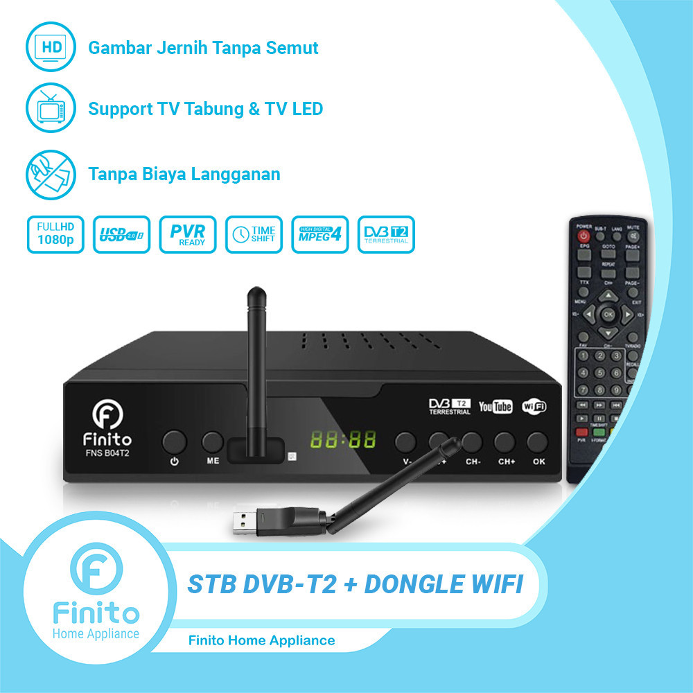 Jual [BUNDLE] Set Top Box Digital Finito Plat Besi Anti Panas + DONGLE ...