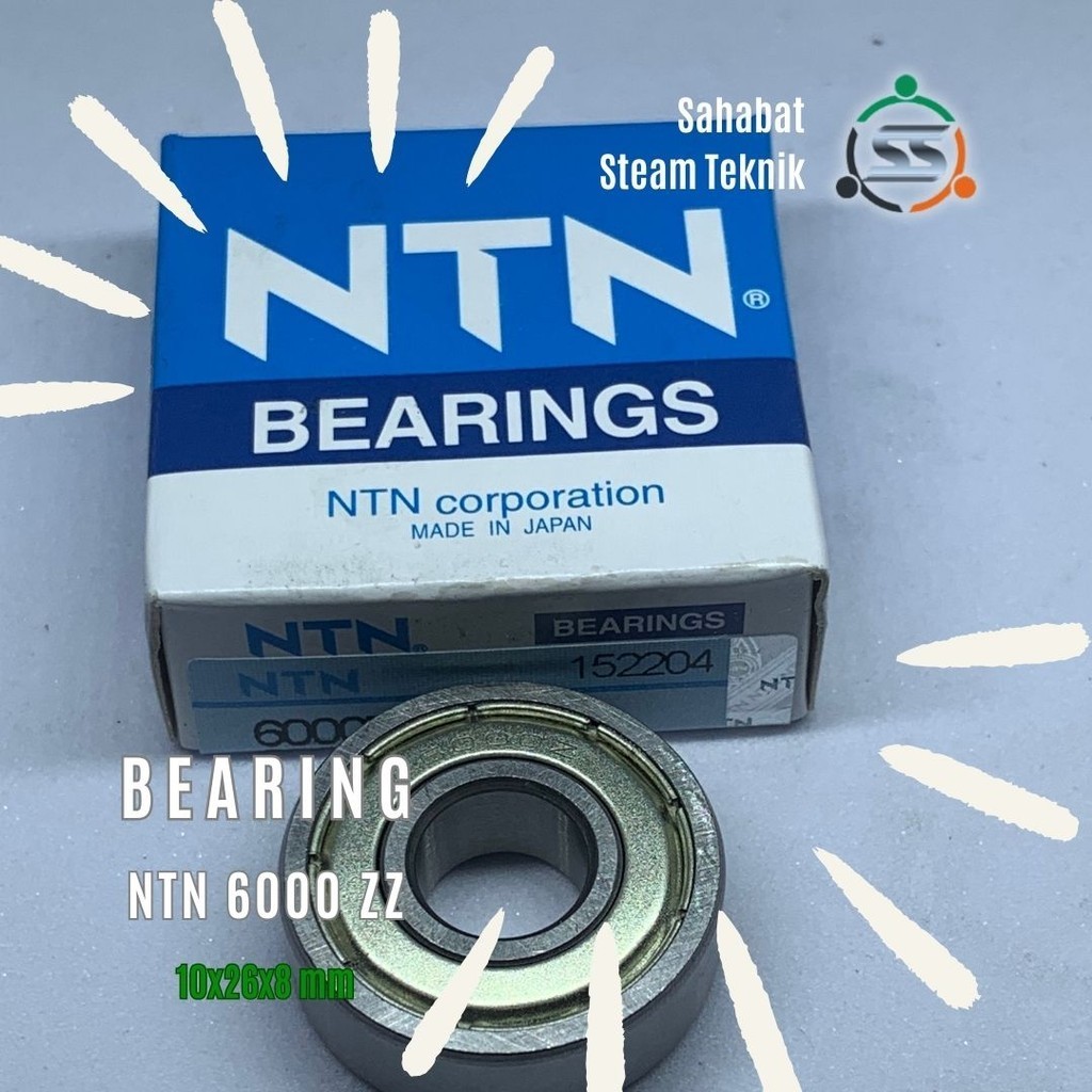 Jual Bearing NTN 6000 ZZ Japan Bering Tutup Besi Dua Sisi Laher Klaher Diameter 10x26x8 mm ...