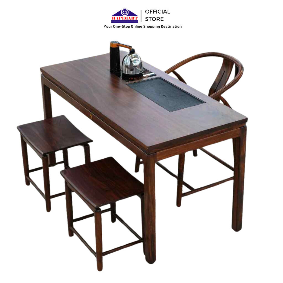 Jual Set Meja Teh China Lengkap Motif Kayu/Meja Teh dilengkapi Kompor ...