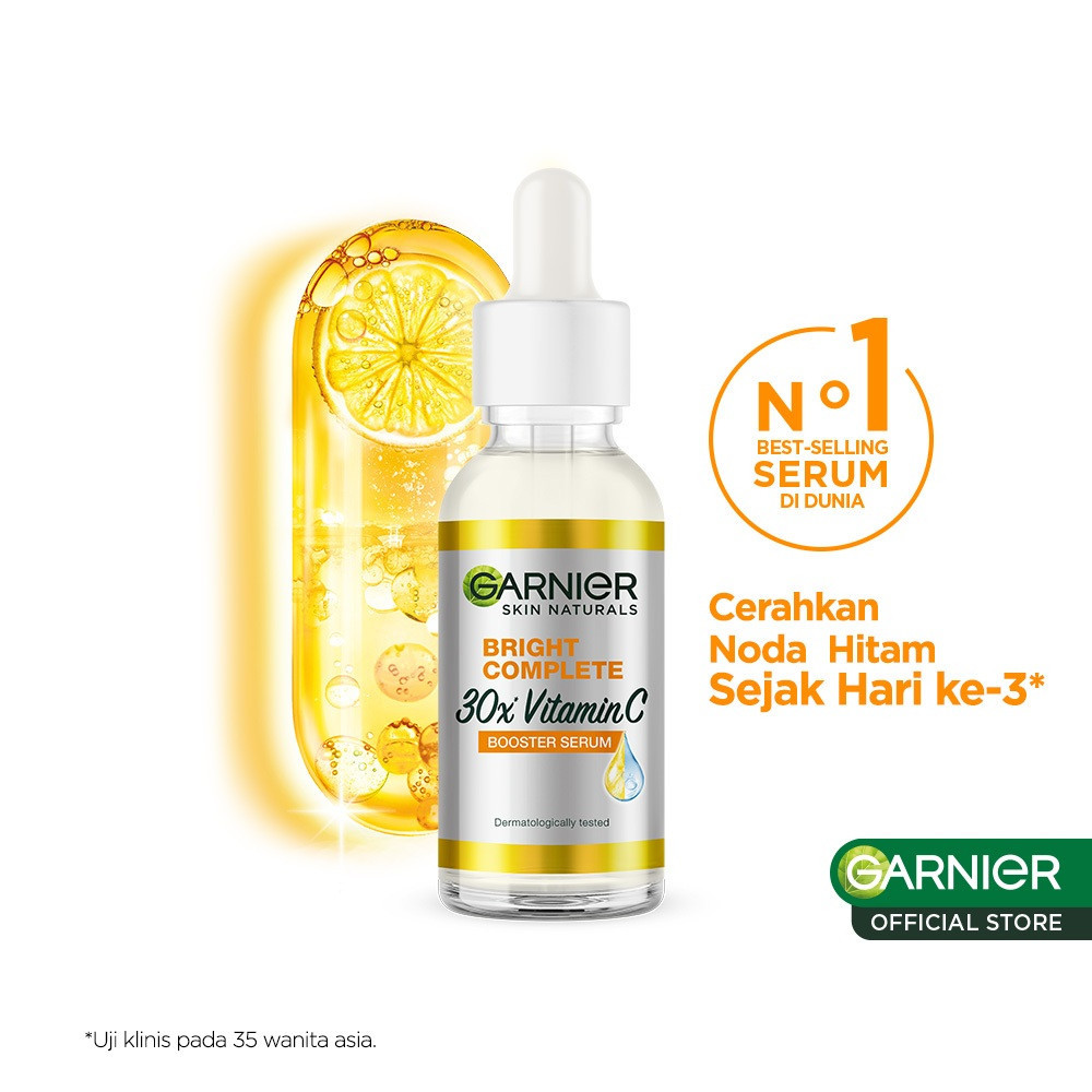 Jual Garnier Bright Complete Vitamin C 30x Booster Serum 30mL | 7.5mL (️BPOM) | Shopee Indonesia
