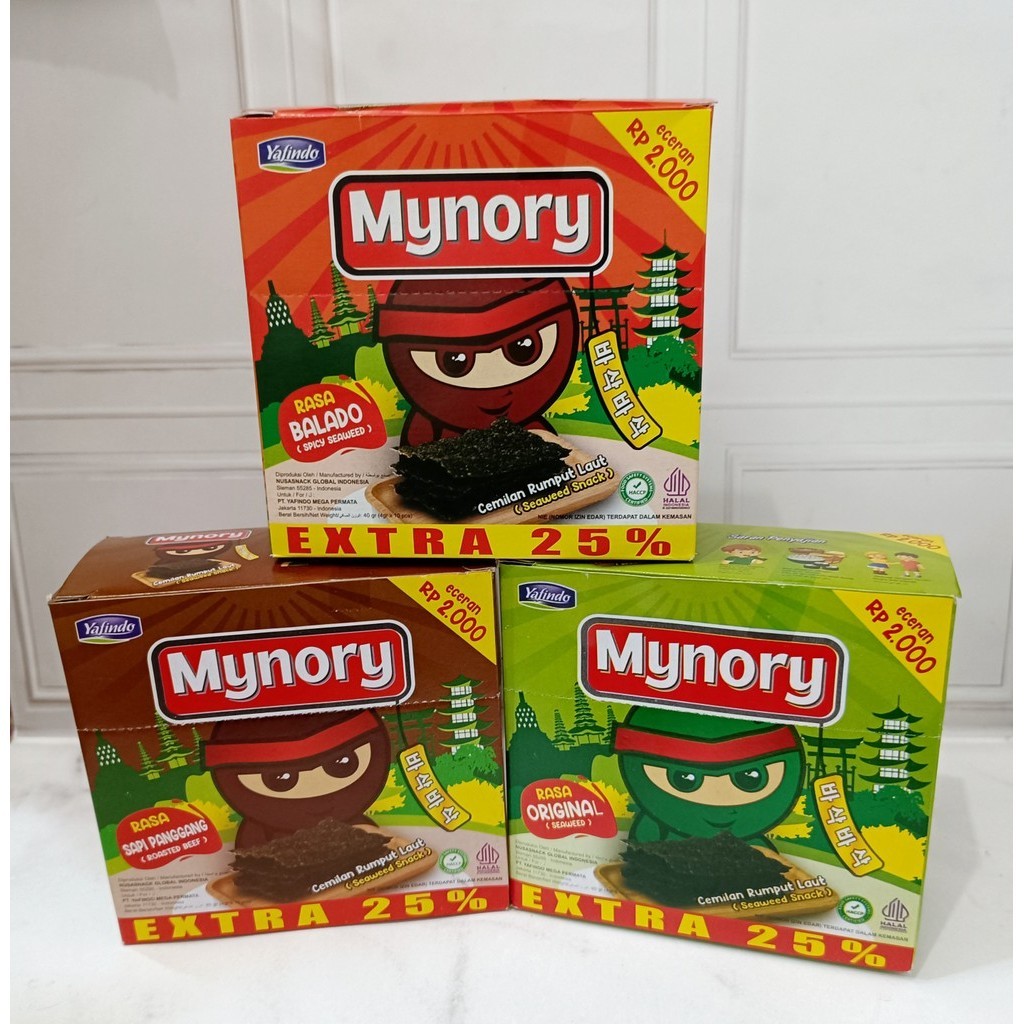 Jual Mynory Snack Rumput Laut Rasa Original / Sapi Panggang / Ayam ...