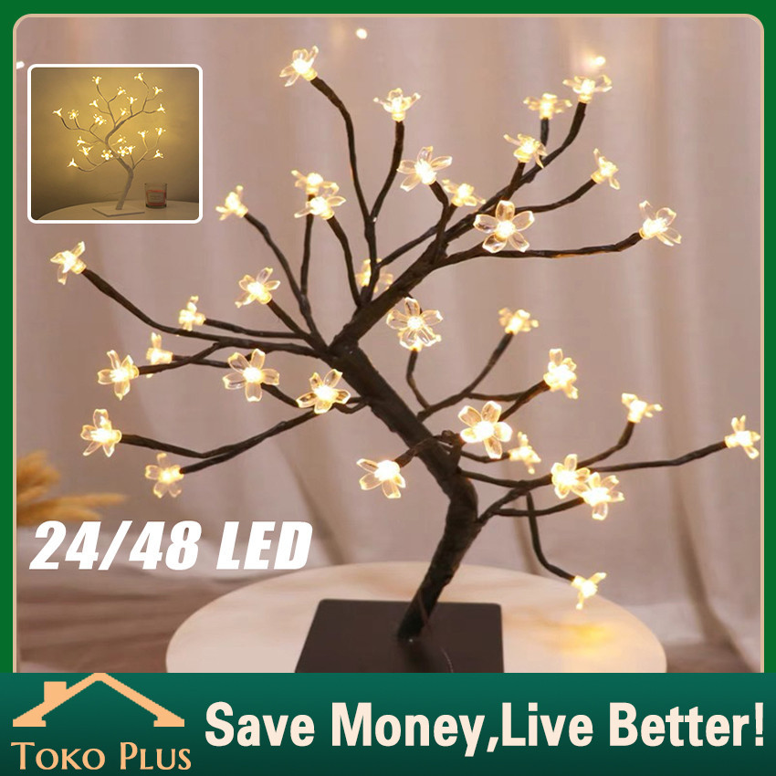 Jual LED Tree Lamp Lampu Hias Meja Bentuk Pohon Bonsai Dekorasi Rumah ...