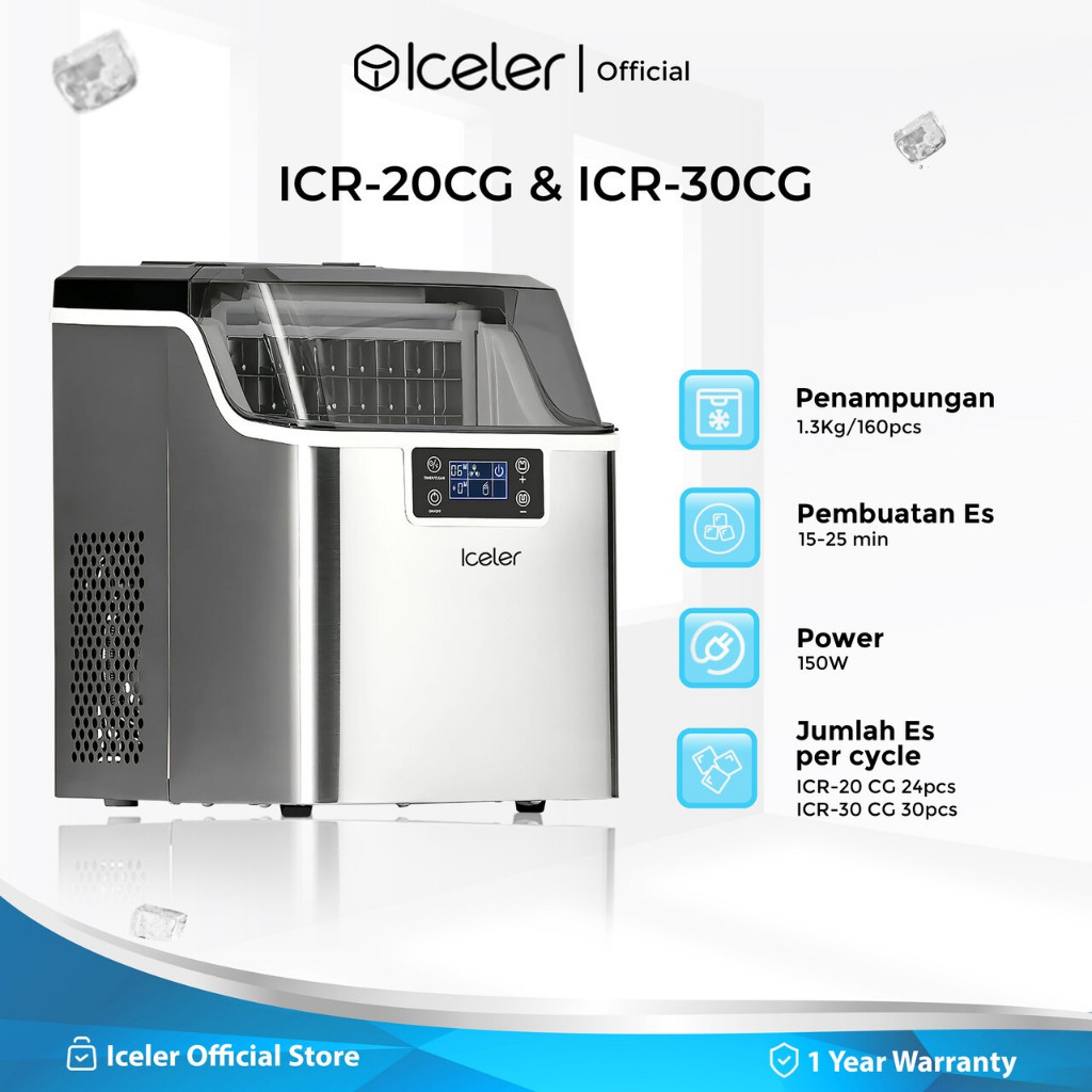 Jual Iceler Mesin Es Cube Pembuat Es Batu 25kg per 24 jam | Shopee ...