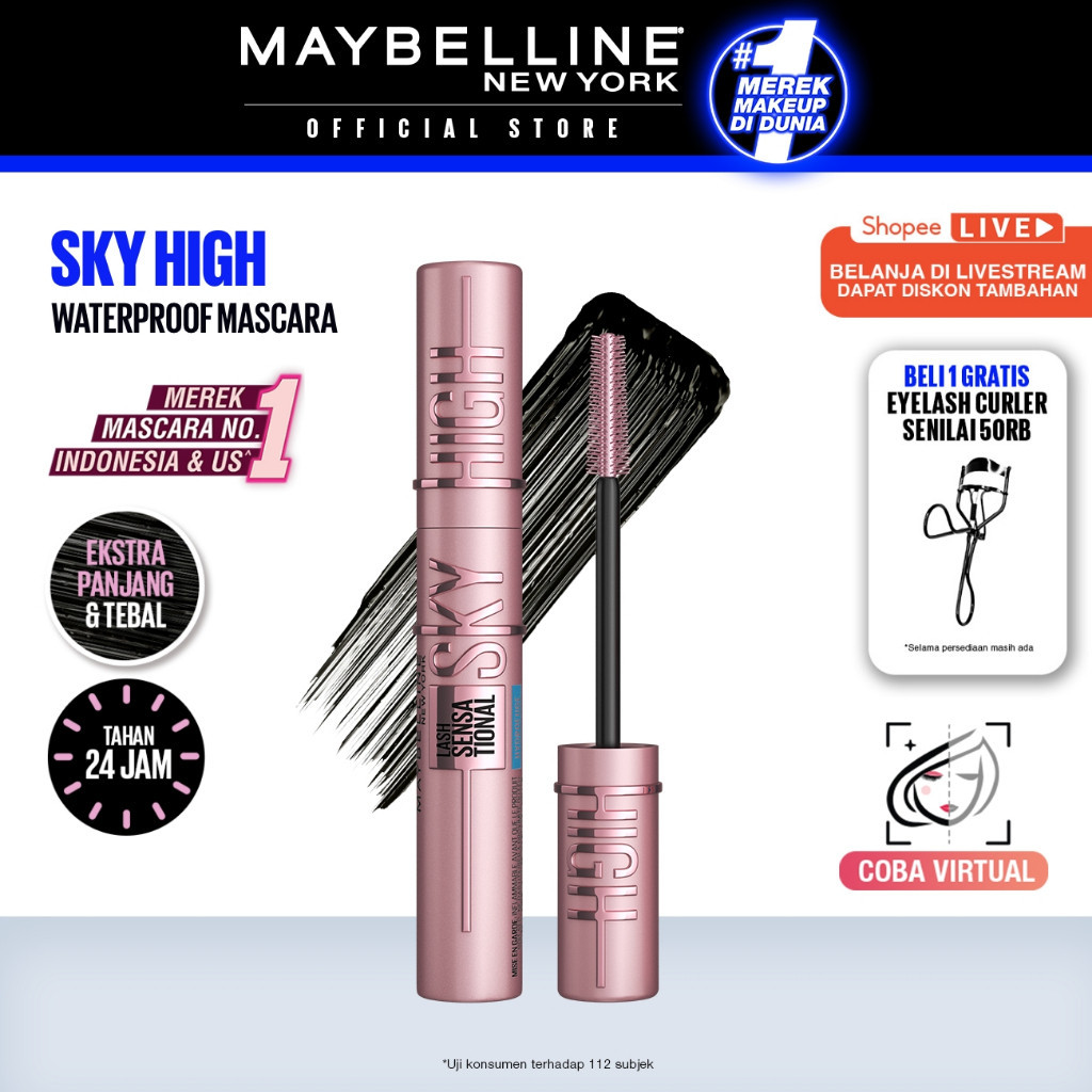 Jual MAYBELLINE Sky High Mascara Waterproof Lash Sensational | Full ...