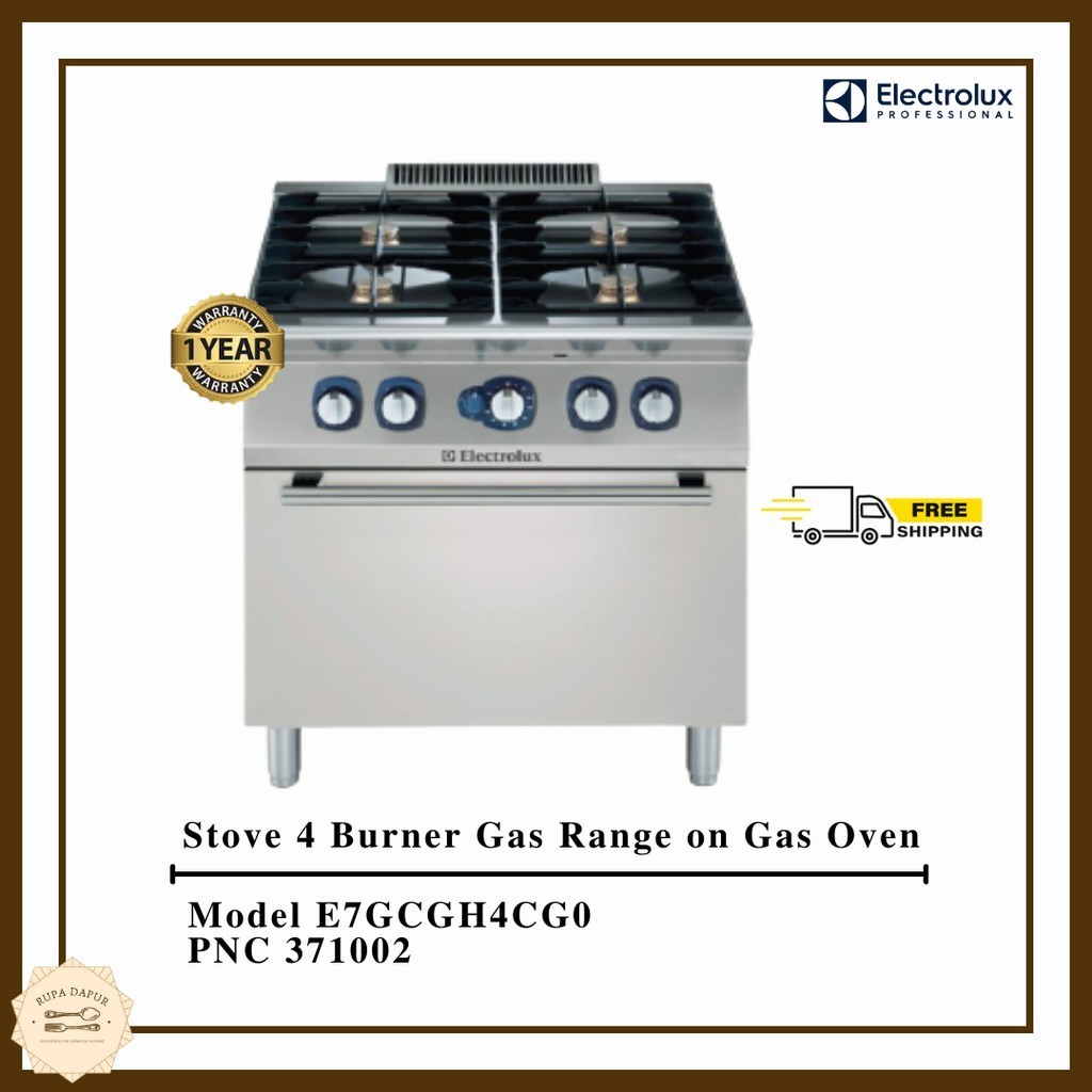 Jual Electrolux Stove 4 Burner Gas Range on Gas Oven Model E7GCGH4CG0 ...
