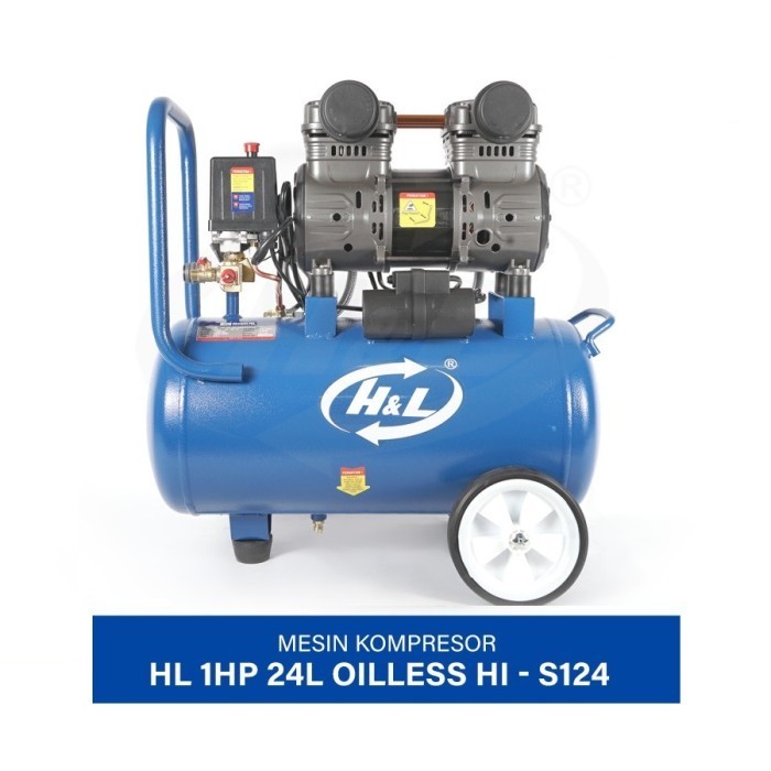 Jual Mesin Kompressor Angin / Compressor HL 1HP 24L Oilless HI-S124 Hi ...