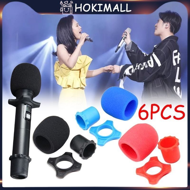 Jual 2Set Ring+Busa Mic Karaoke Karet Cover Pelindung Ring Mic Holder ...
