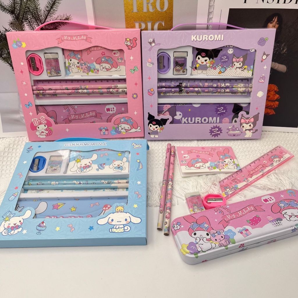 Jual Stationery Set 6in1 KOTAK PENSIL Kuromi Paket Belajar Kuromi Alat Tulis Set SANRIO MELODY ...