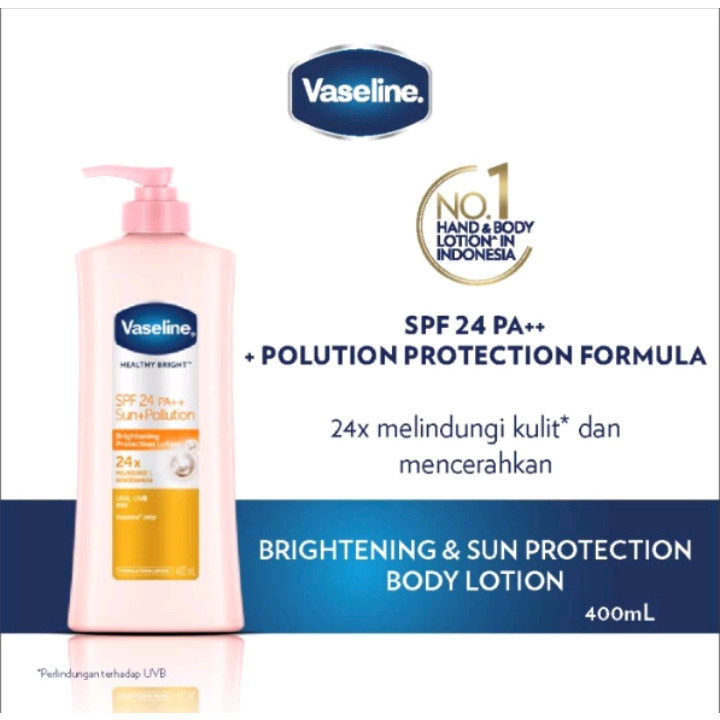 Jual Vaseline Hand Body Lotion Healthy Bright SPF 24 PA++ (400 mL) | Shopee Indonesia