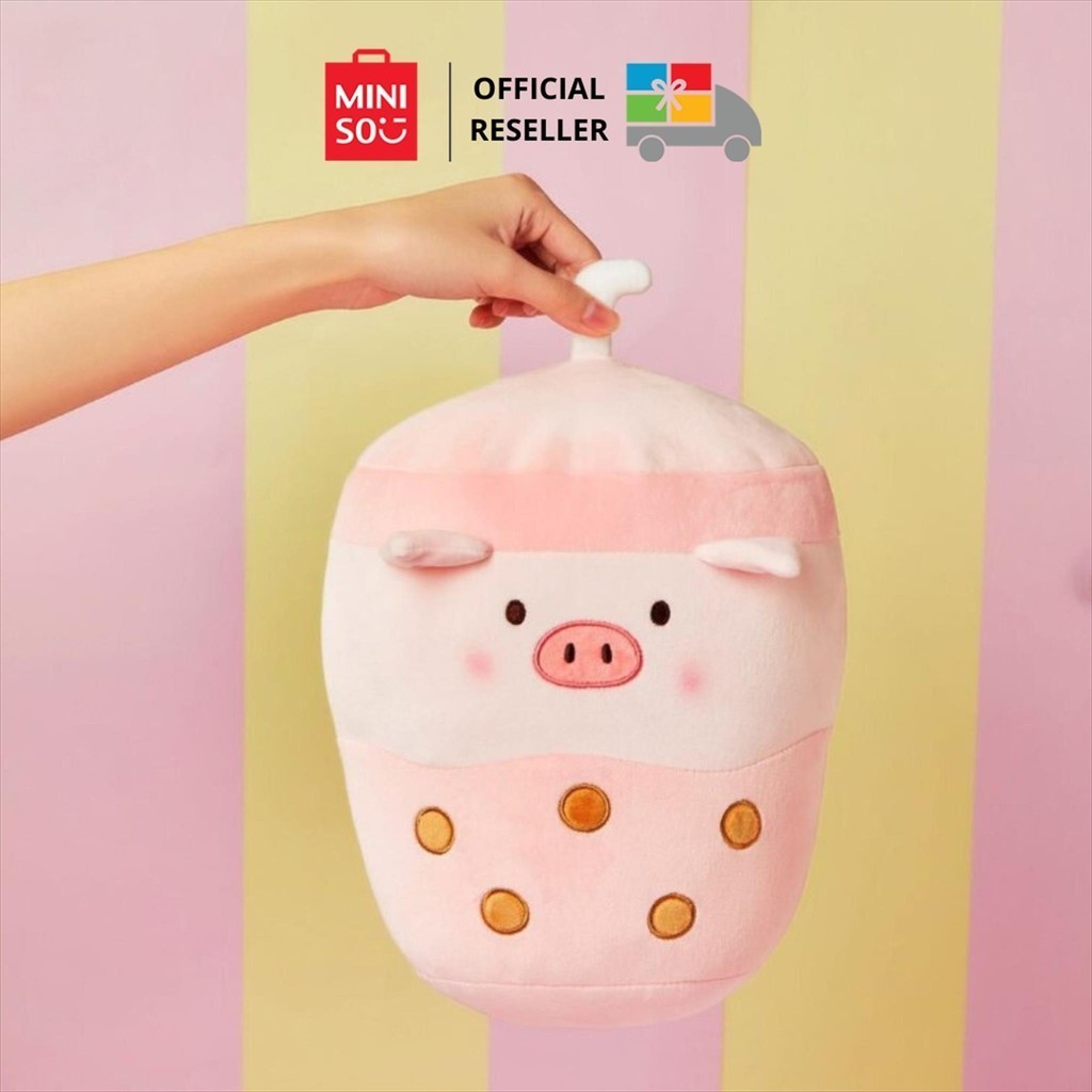 Jual MINISO Gigi Food Series Piglet Milk Tea Plush Toy 10 inch | Shopee ...