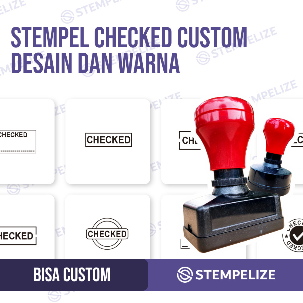 Jual Stempel Checked Custom Desain Dan Warna | Shopee Indonesia