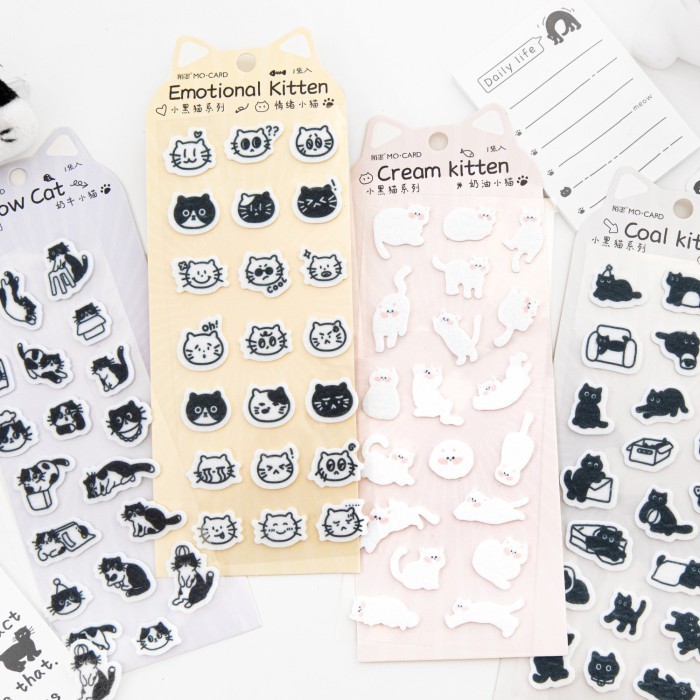 Jual Sticker Kucing Lucu 3D Timbul Stickers Deco Journal BLACK CAT ...