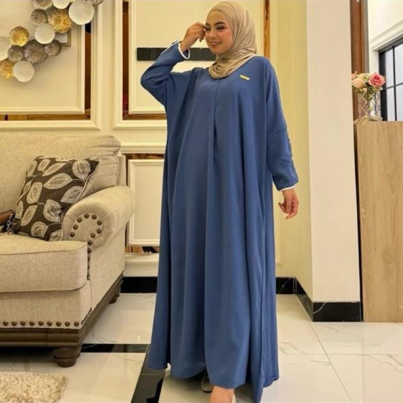 Jual geneaby - Abaya Habibah Inara Kancing Bahan Crinkle Airflow Premium Gamis Daily Wanita ...