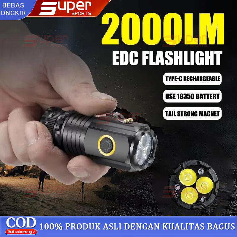 Jual Senter LED Mini Senter Mini 3LED Senter Portabel Aloi Aluminium Tahan Air Super Terang ...
