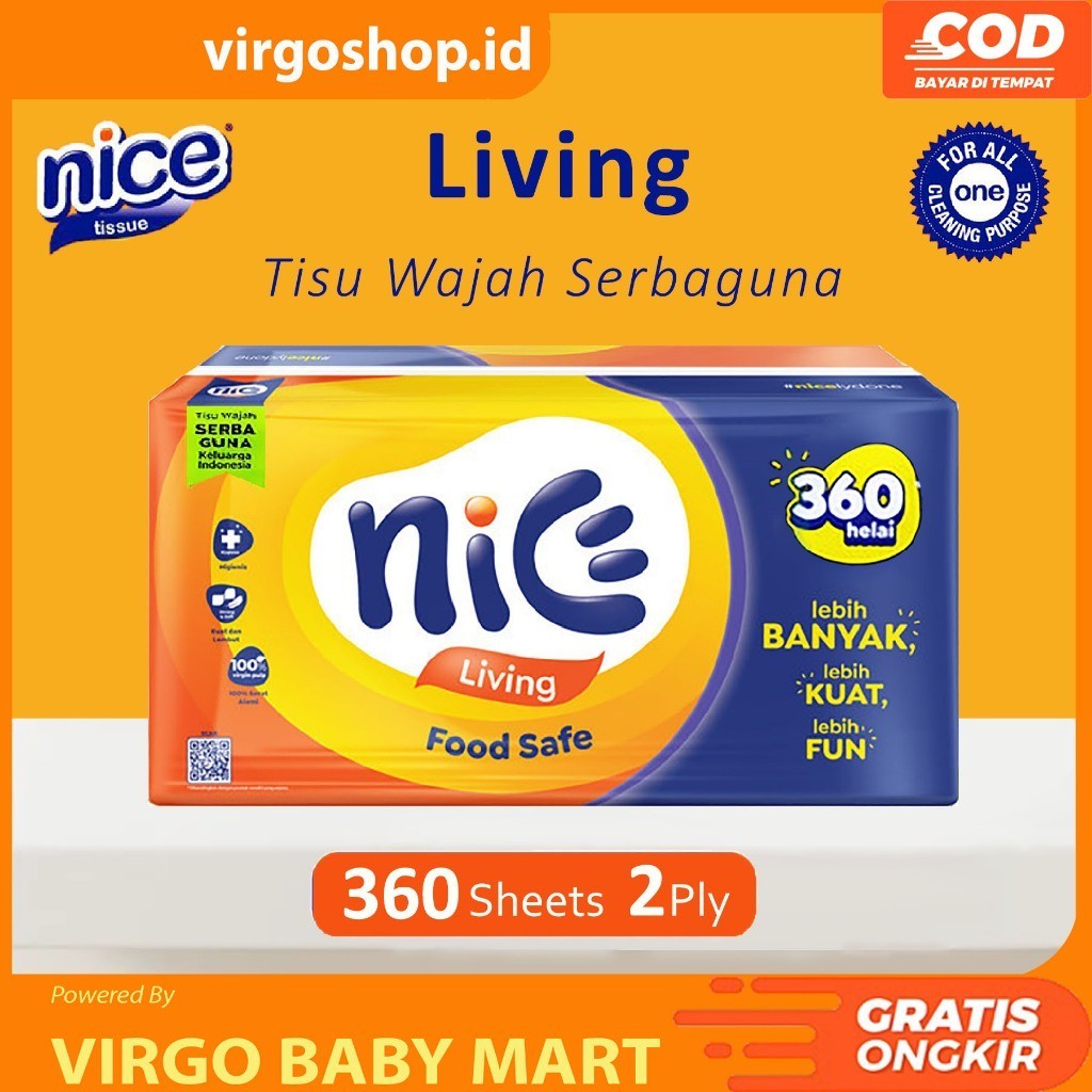 Jual Tisu Nice Living 360 sheet 2 ply Facial Tissue Tisu Wajah Serba ...