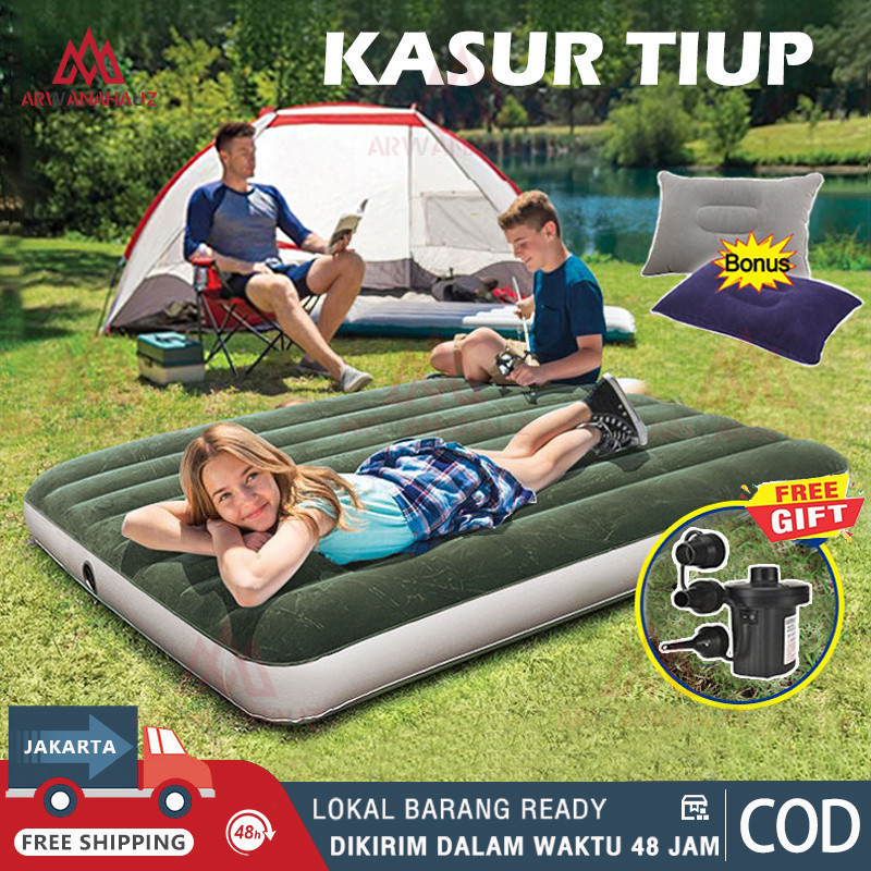 Jual Kasur Angin Air Bed Queen Size kasur portable Biru Kasur Angin ...