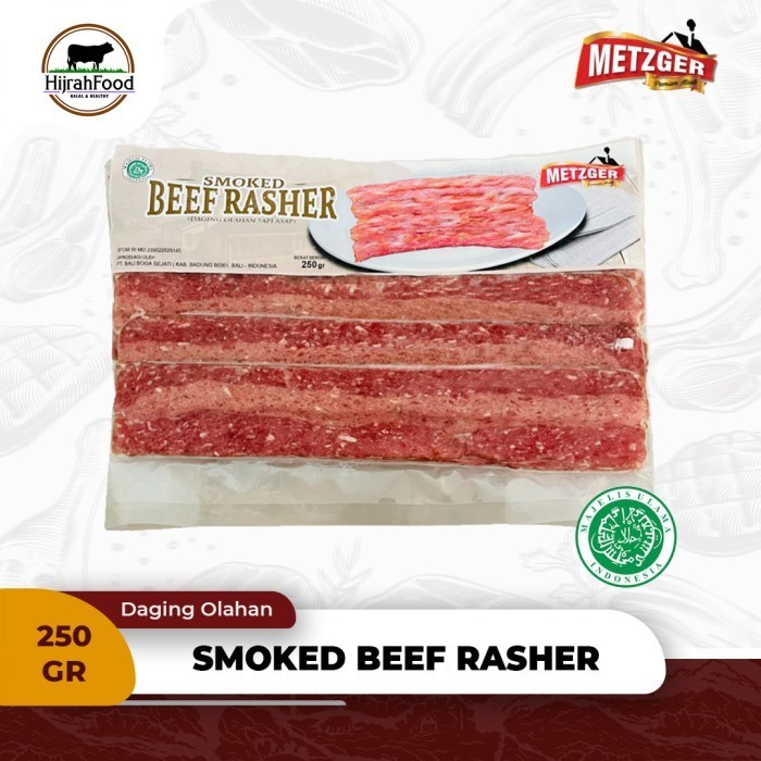 Jual Metzger Smoked Beef Rasher 250 gram Daging Bacon Sapi Asap ...